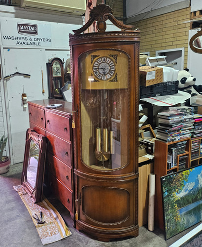 Grandfather Clock:Antique Ornate Wooden Westminster Corner Grandfather ...