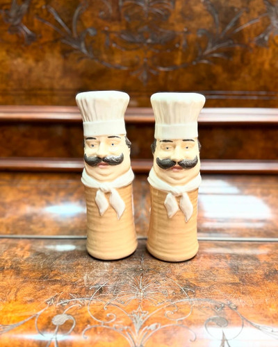 Vintage Ceramic Tall Chef Salt & Pepper Shaker Set | Mysite