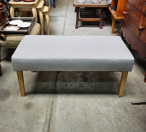 Stool/Bench: Anko Grey Upholstered Two Person Stool In Good Condition ...