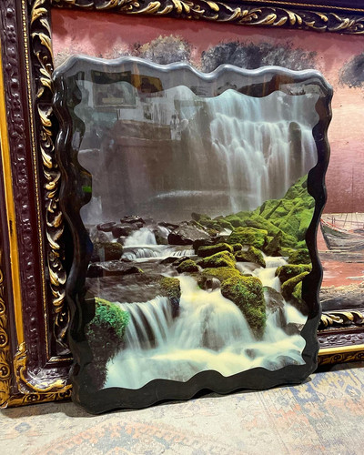 Unique Vintage Artwork of the Waterfalls on Timber | Mysite