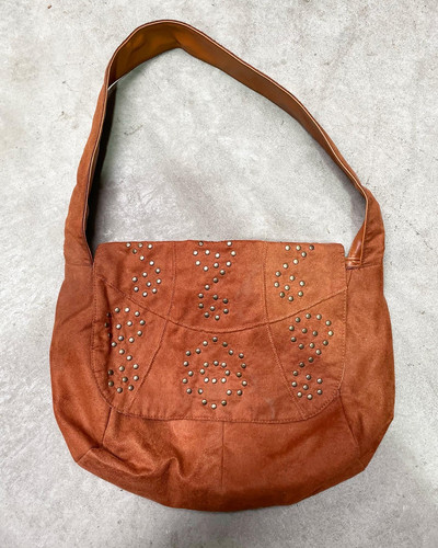 Vintage Brown Velour Texture Fabric Cross Body Bag | Mysite