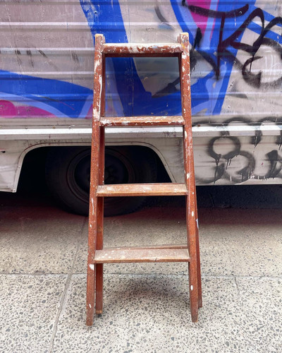 Collectible Vintage C.1970s-80s 3 Step Wooden Ladder | Mysite