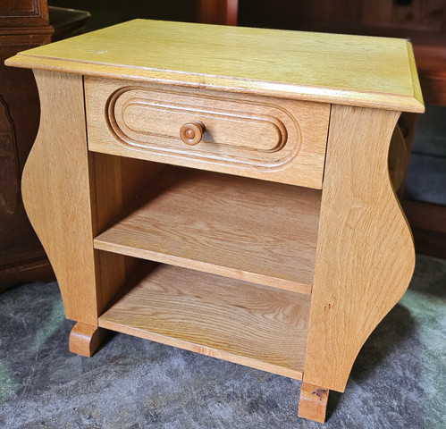 Side Table: Australian Oak Mid-Century Modern Side Table W/ Drawer | Mysite