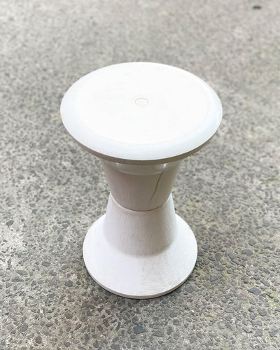 White Retro Arcade Stool from C.1970s manufactured by Coroma | Mysite