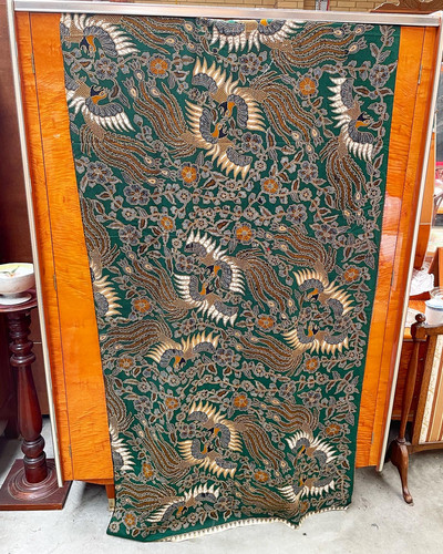 Large Indawati Batik Javanese Wall Hanging Artwork on Fabric | Mysite