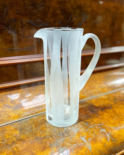 Mid-Century Modern Glass Pitcher/Jug with Stripes | Mysite