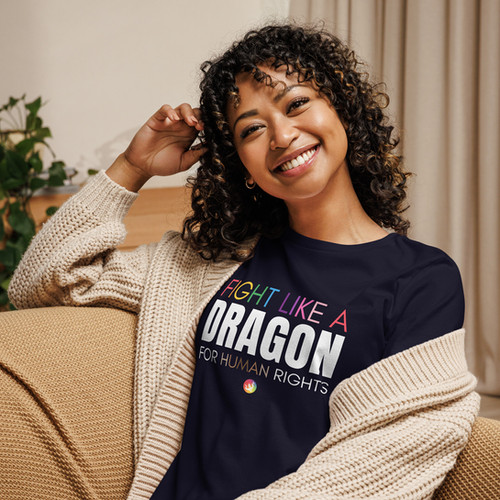 Human Rights Dragon Women's Relaxed Tee | Mama Dragons