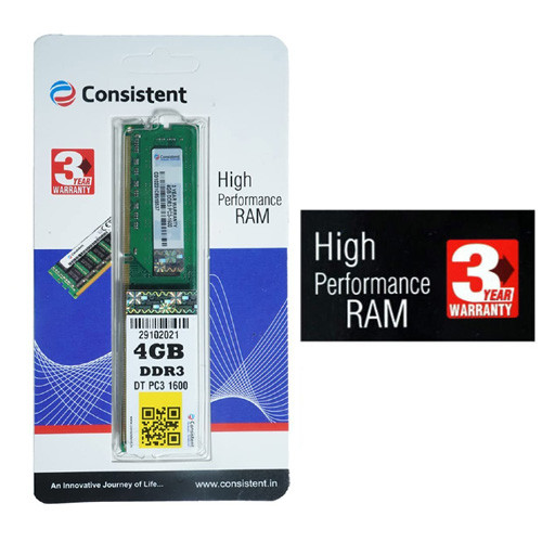 Consistent RAM 4GB DDR3 1600 MHz for Desktop | GIGASTAR