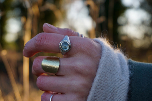 Portal Signet Ring ~ Quartz set in Gold - size 7.75 | The Wild Path