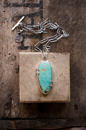 Natural Royston Turquoise Pendant | The Wild Path