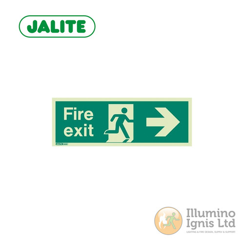 JALITE AAA Fire Exit Sign Right. 150x400 Rigid PVC | 435KR | Illumino Ignis Ltd