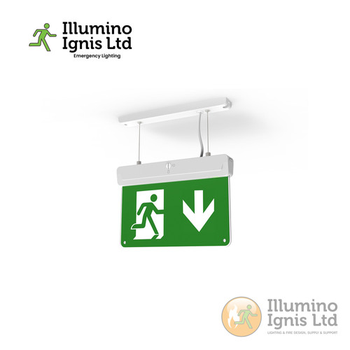 Legends for suspended exit sign, arrow Down | K90004D | Illumino Ignis Ltd