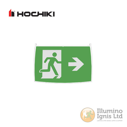 20 Metre Exit Sign Lens RIGHT | N20GR-R1 | Illumino Ignis Ltd
