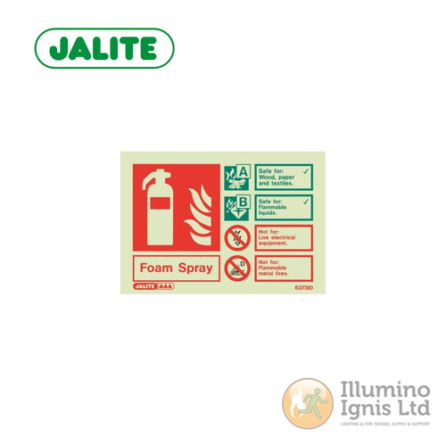 JALITE AAA Foam Spray Fire Extinguisher Sign. 105x105 Rigid PVC ...
