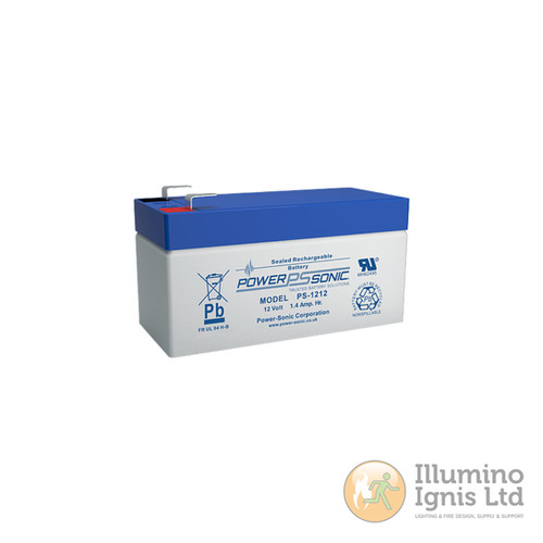 12V 1.4Ah - Fire Rated Battery | PS-1212 FR | Illumino Ignis Ltd