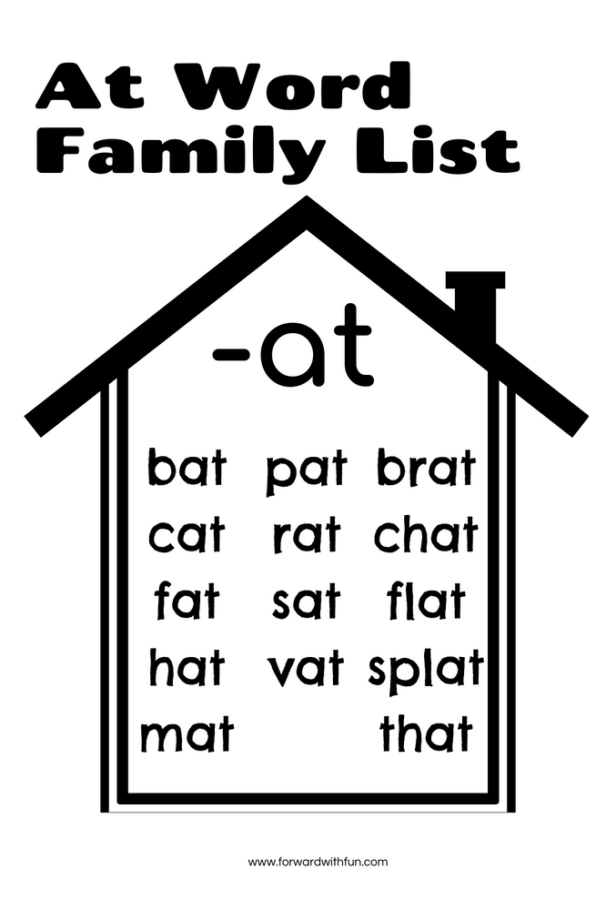 AT Word Family Worksheets and Activities