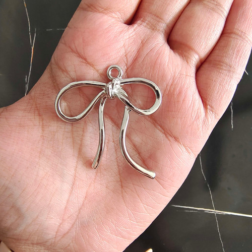 Silver Big Bow Charm | Enamel Charms India