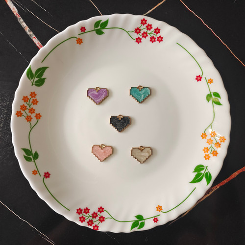 Pixel Heart Charm | Enamel Charms India