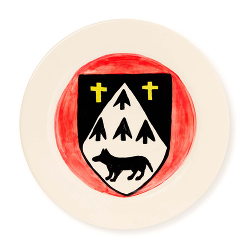 Handpainted crest plate by artist harryjoneslondon