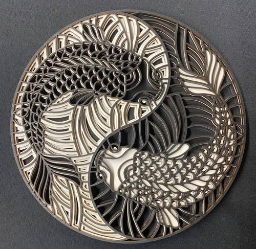 Koi Yin/Yang | IAC Laser Engraving