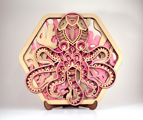 Octopus Hexagon | IAC Laser Engraving