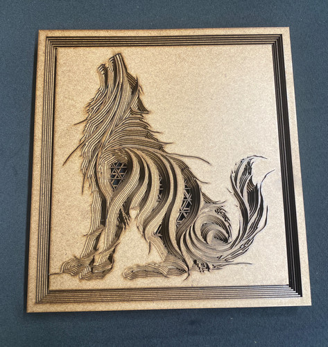 Wolf Inlay | IAC Laser Engraving