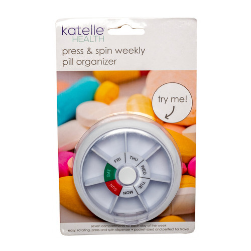 katelle Press & Spin Weekly Pill Organizer | blueoco