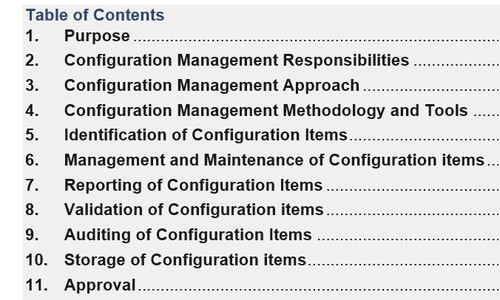 Configuration Management Plan (Word) | Project Templates