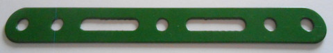 Slotted strip 5 holes + 2 slots | Meccano