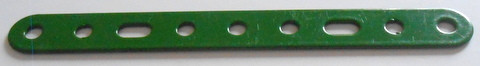 Slotted strip 7 holes + 2 slots | Meccano