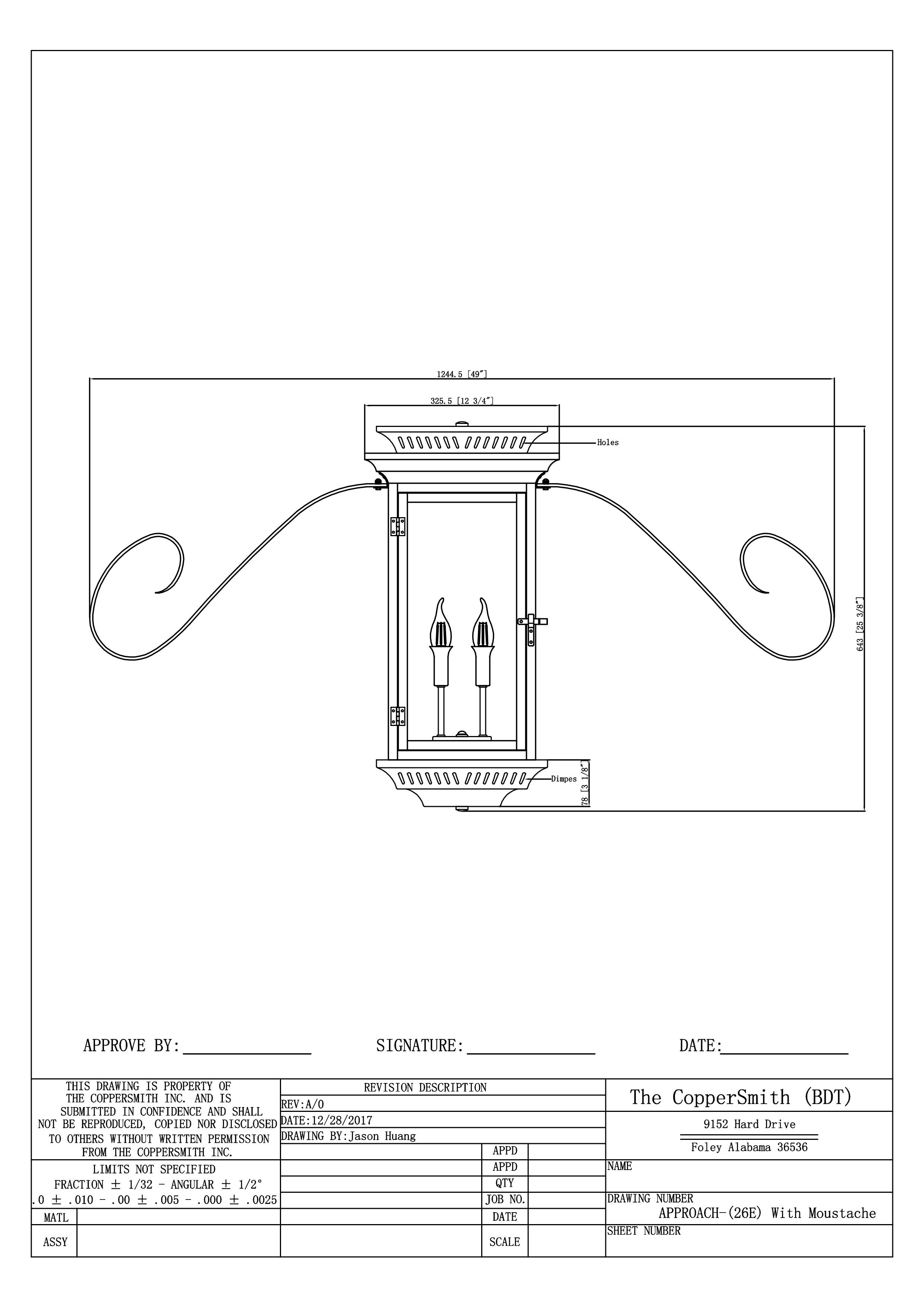 AP Line Drawings | The CopperSmith | Handcrafted Copper Lighting