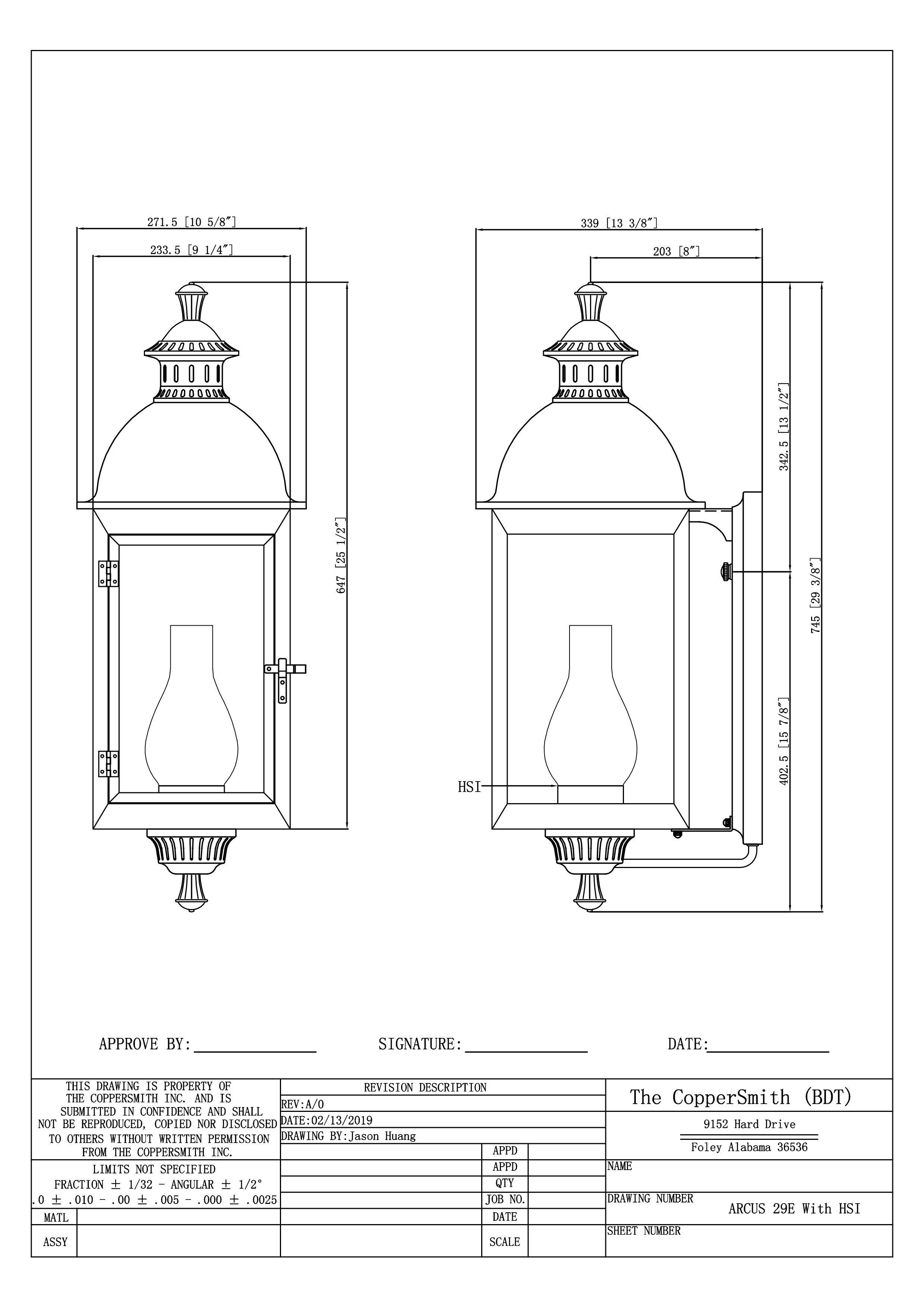 AR Line Drawings | The CopperSmith | Handcrafted Copper Lighting