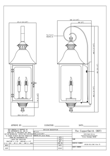 AH Line Drawings | The CopperSmith | Handcrafted Copper Lighting