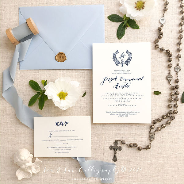 HOME | Catholic Invitations by Sea & Sun Calligraphy