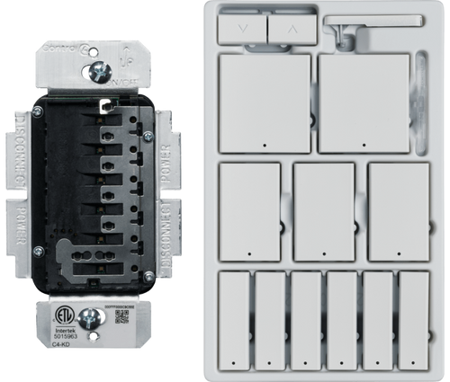 Control4® Contemporary 227V Keypad Dimmer - Snow White | Denver Audio Video
