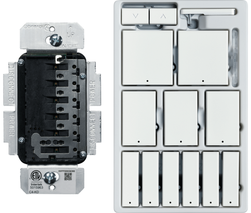 Control4® Contemporary 120V Keypad Dimmer - White | Denver Audio Video