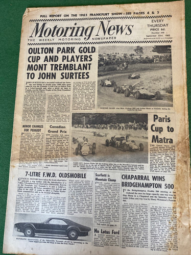 Motoring News Magazine 23 September 1965 Surtees Wins Oulton Park Gold ...