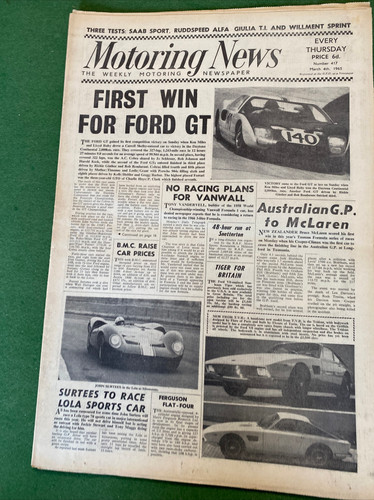 Motoring News Magazine 4 March 1965 Miles Ford GT40 Wins Daytona ...