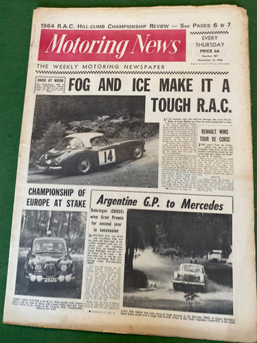 Motoring News Magazine 12 November 1964 RAC Hillclimb Season Review RAC ...