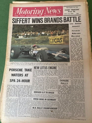 Motoring News Magazine 25 July 1968 Siffert Lotus Wins British F1 GP ...