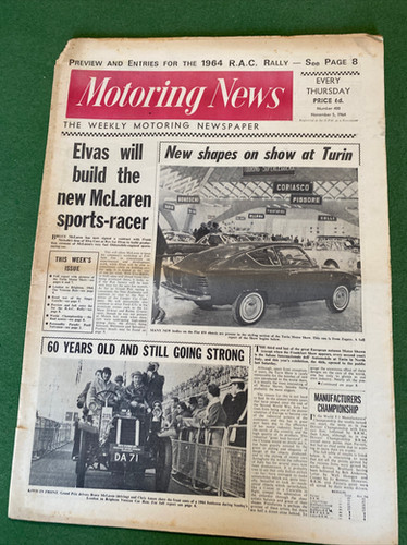 Motoring News Magazine 5 November 1964 RAC Rally Preview Turin ...
