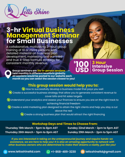 Letts Shine 3-hr Virtual Business Management Seminar for Small ...