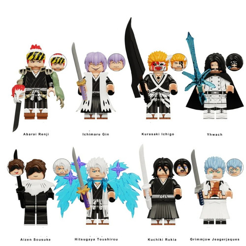 Bleach Anime Set of 8 Minifigures - Style 1 | Uk Minifigure Store