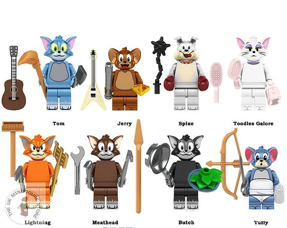 Tom and Jerry Set of 8 Minifigures Style 1