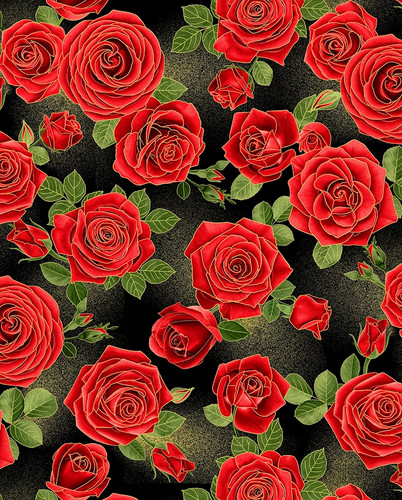 Gilded Red Metallic Roses Large | The Sewing Bee Cafe