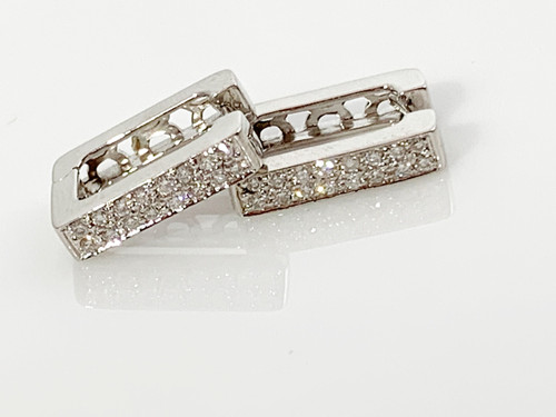 Diamond Rectangular Hoops | NJ Thomas Jewelers