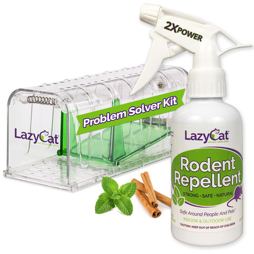 Lazy Cat™ - Humane Mouse Trap Problem Solver Kit | Rodent Repellents