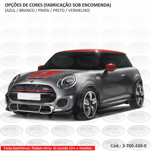 Faixa Auto Adesiva Mini Cooper Concept 2014 - Capô | lojadecalline