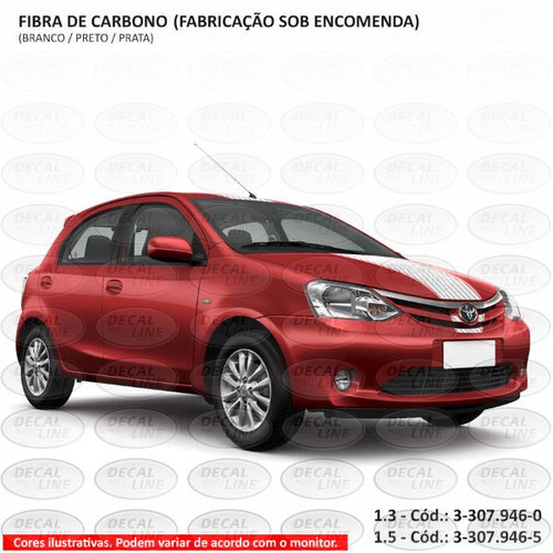 Faixa Auto Adesiva Toyota Etios - Fibra de Carbono 1.3 | lojadecalline