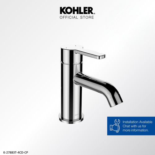 KOHLER Atom Single Control Lavatory Faucet, Cold Only Polished Chrome K ...